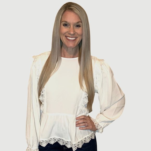ANDREE BY UNIT | Tops | Lace Woven Blouse White | Poshmark